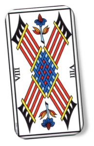 8 de Baton Marseille Tarot Card - Paul Marteau | TarotX.net